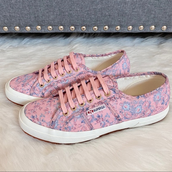 Superga | Shoes | Rare Superga Pink And Blue Floral Sneakers | Poshmark